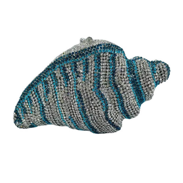 Crystal Conch Shell Minaudiere | Designer Clutch Bags| WAAMII