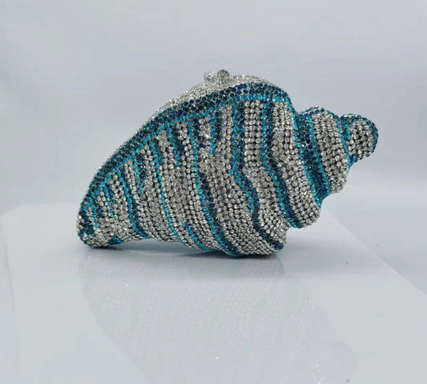 Crystal Conch Shell Minaudiere | Designer Clutch Bags| WAAMII