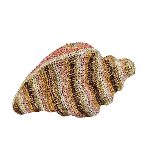 Crystal Conch Shell Minaudiere | Designer Clutch Bags| WAAMII