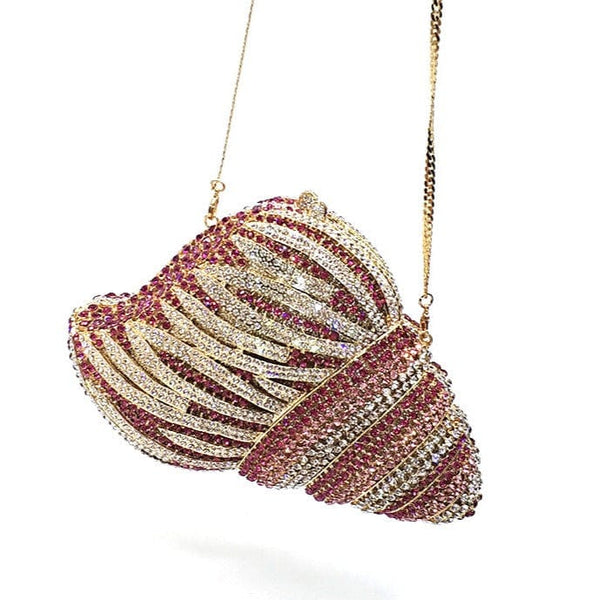 Crystal Conch Shell Minaudiere | Designer Clutch Bags| WAAMII