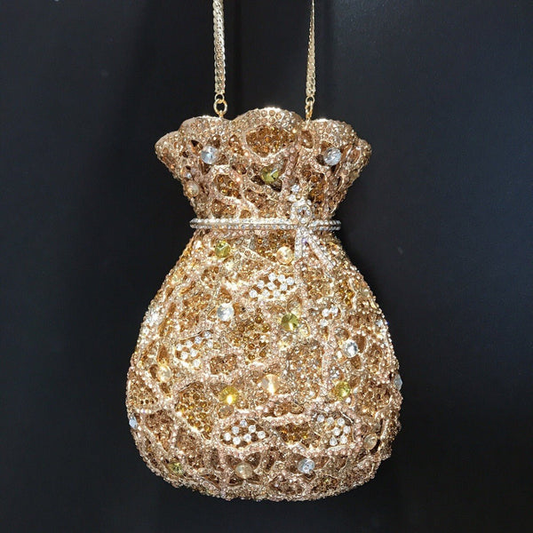 Multicolor Bundle Mouth Shape Purse Diamond Studded Clutch – WAAMII